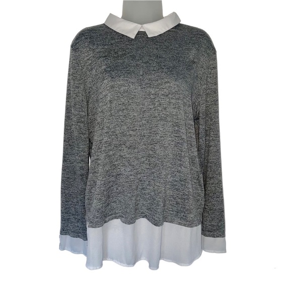 Primark | Sweaters | Primark Preppy Gray Collar Sweater Office Business ...